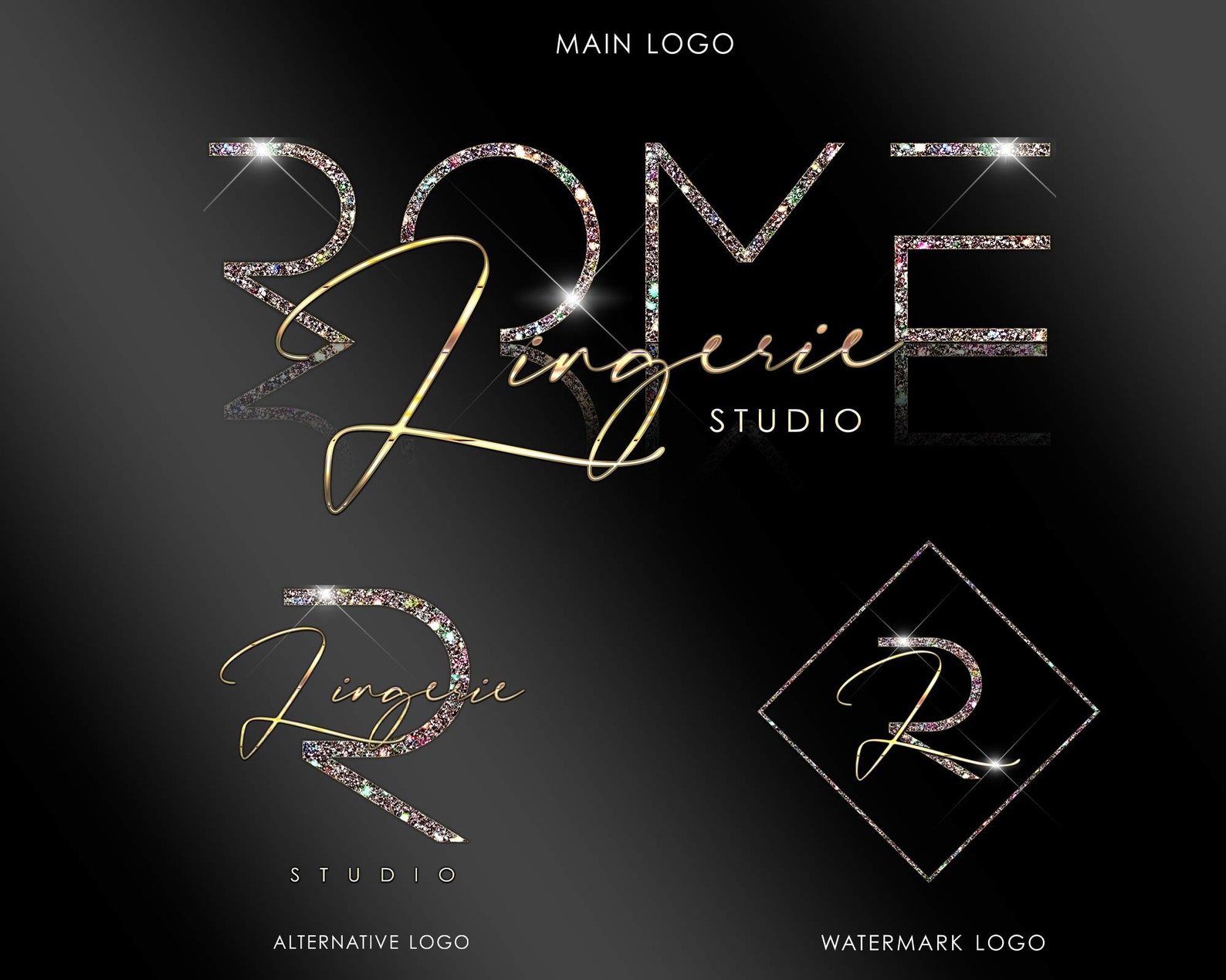 Diamond Glitter Logo, Premade Logo Design, Nail Logo, Salon Logo ...