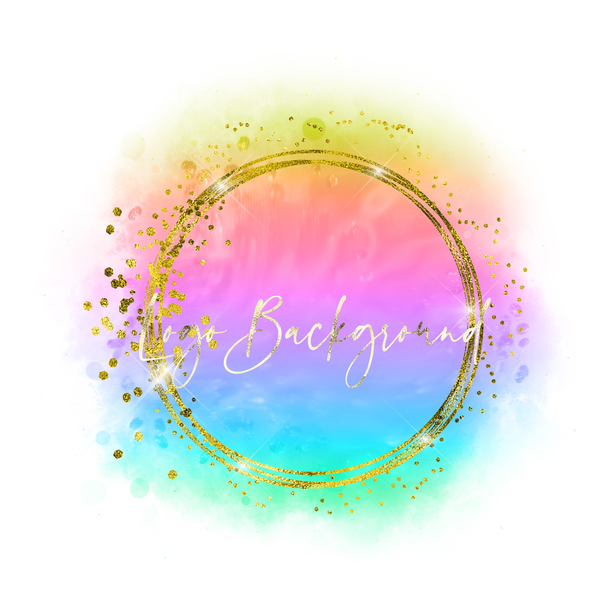 Rainbow Logo Background Png, Colorful Watercolor, Circle Png, Glitter ...