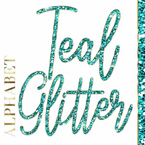 Teal Script Doodle Alphabet Png Clip Art, Blue Cursive Glitter Letters ...