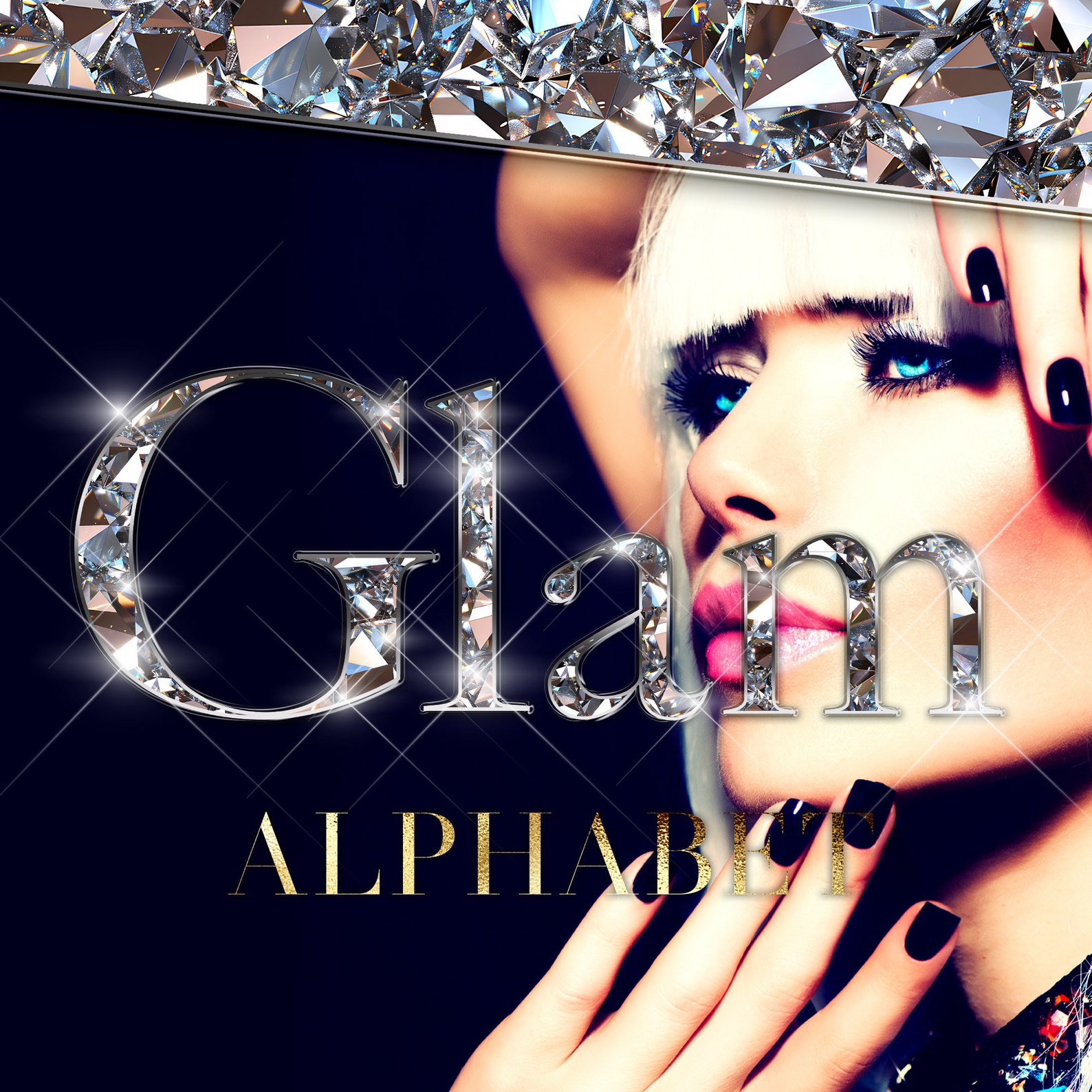 Diamond Alphabet Clipart, Glitter Glamour Letters PNG (digital Download ...