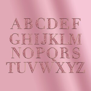 Pink Chunky Glitter Alphabet Clip Art, Rose Gold Letters, Pink Alphabet ...