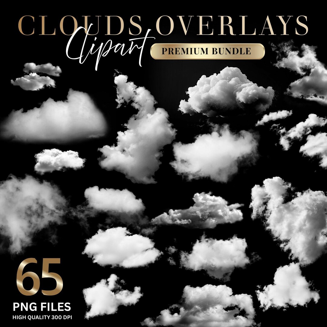 65 Clouds Overlays Clipart Collection • High-resolution Transparent ...