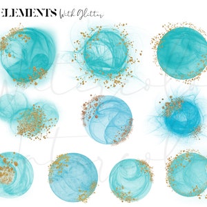 Blue Splashes Splotches Clipart 20 PNG Files, Blue Watercolor Digital ...