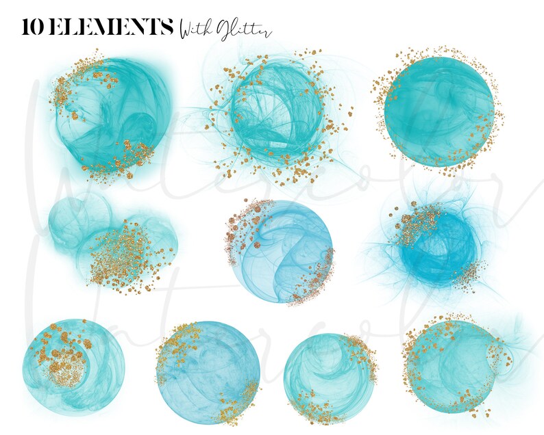 Blue Splashes Splotches Clipart 20 PNG Files Blue Watercolor - Etsy