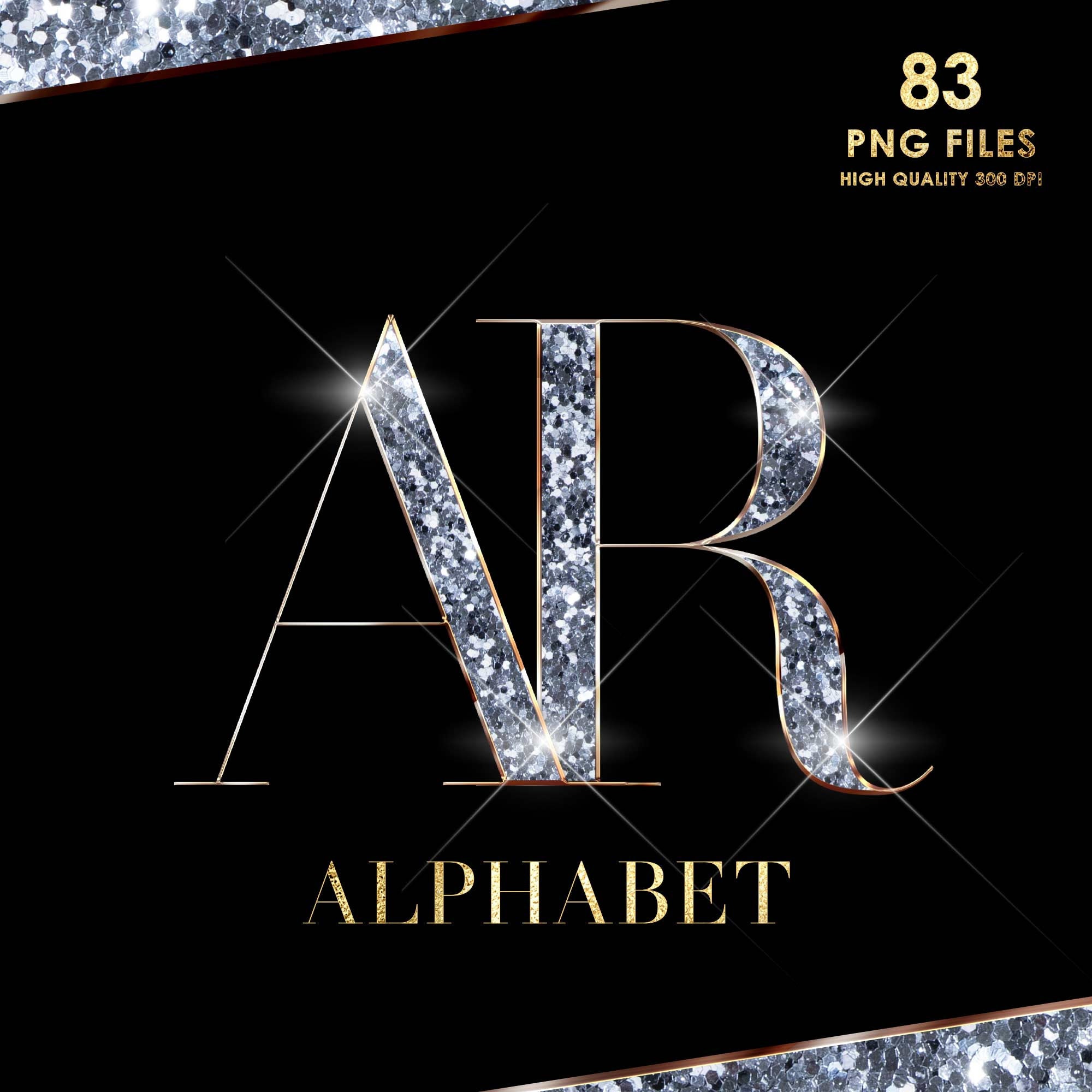 Glitter Silver Alphabet PNG Clip Art, Silver Chrome Letters, Silver ...