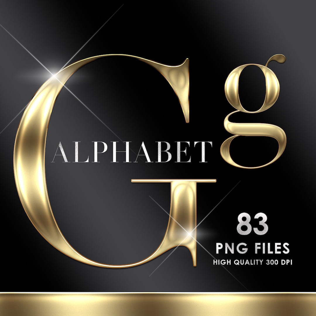 Gold Chrome Alphabet PNG Clip Art, Gold Chrome Letters Png, Glam ...