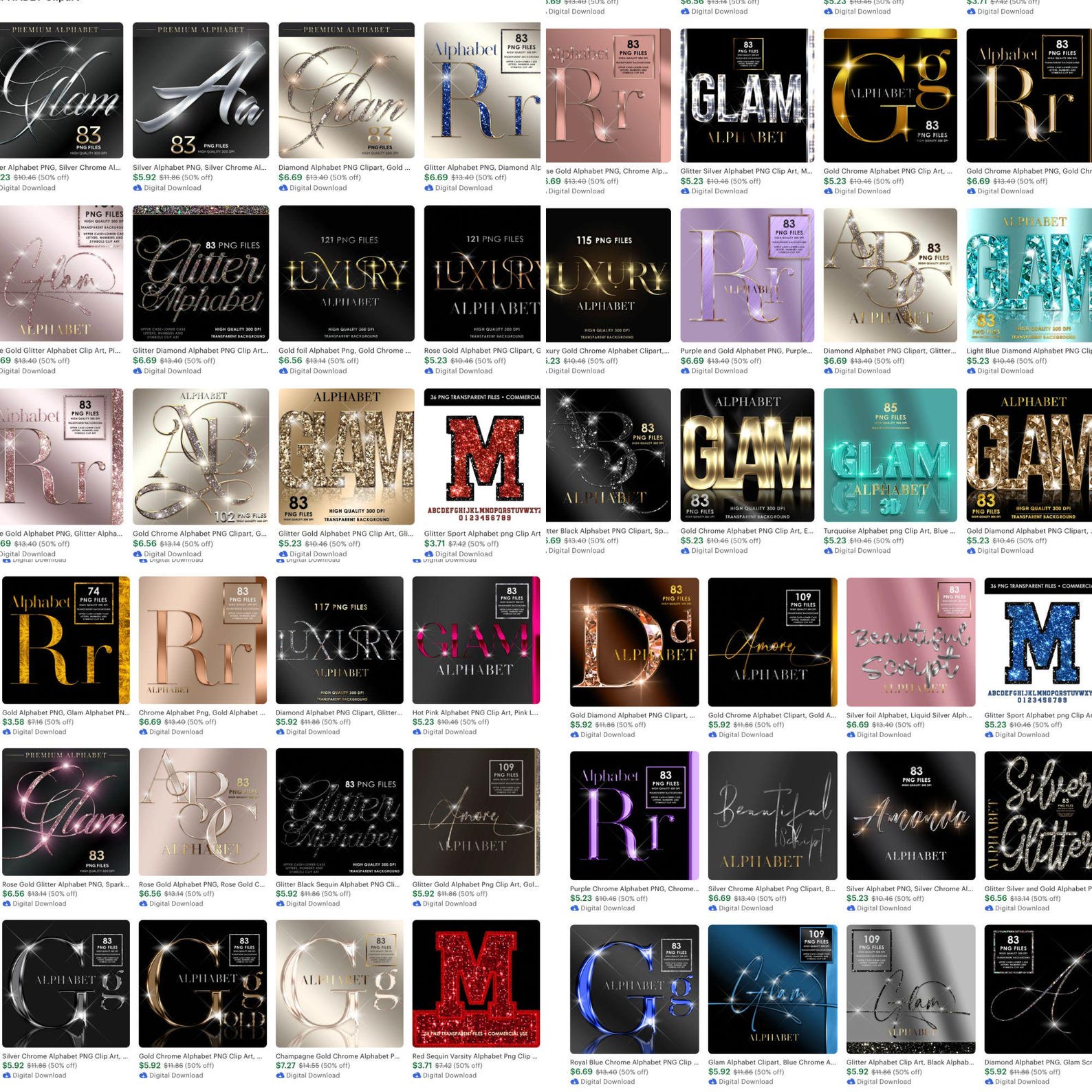 ENTIRE ALPHABET Clipart COLLECTION - All Past and Future Letters ...