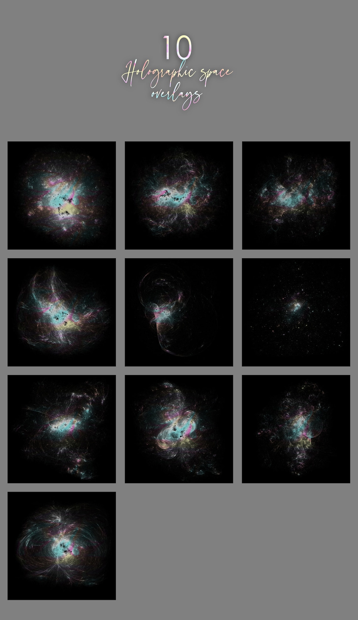 Space overlays Holographic Galaxy overlays Stars clipart | Etsy