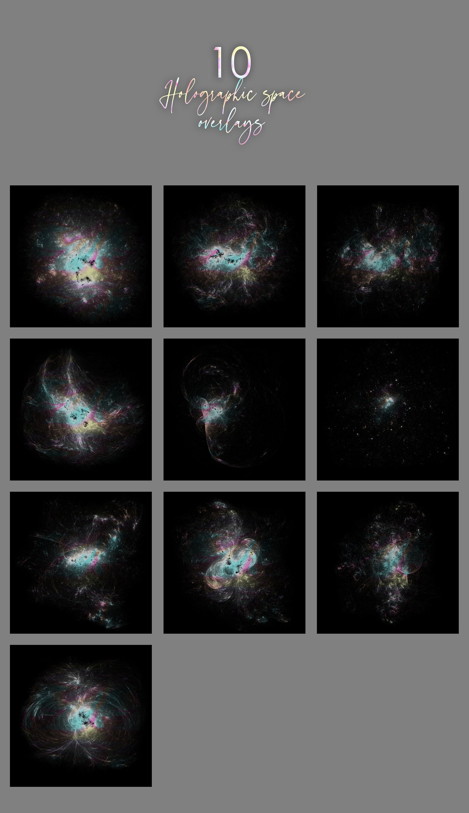 Space overlays Holographic Galaxy overlays Stars clipart | Etsy