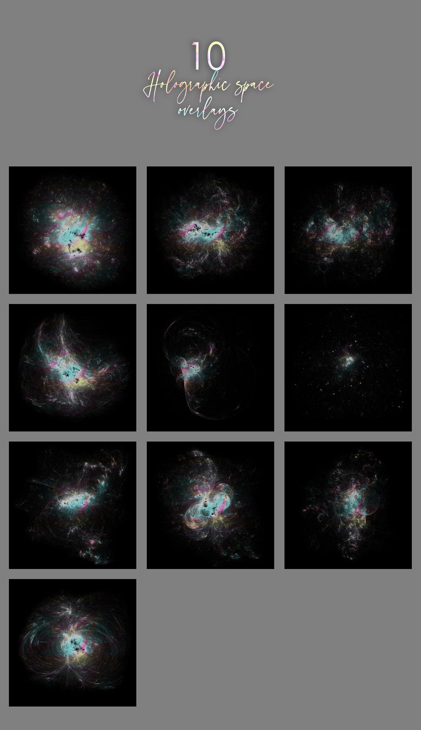 Space overlays Holographic Galaxy overlays Stars clipart | Etsy