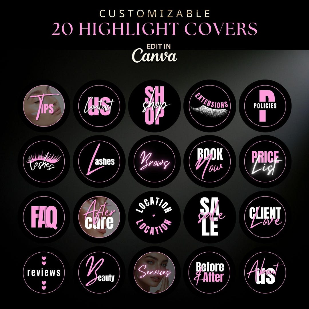 Editable Instagram Highlight Covers, IG Story Covers, Social Media ...
