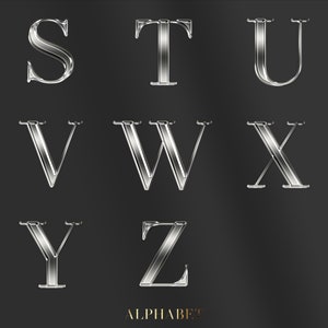 Liquid Silver Chrome Alphabet PNG Clip Art, Silver Letters Png, Luxury ...