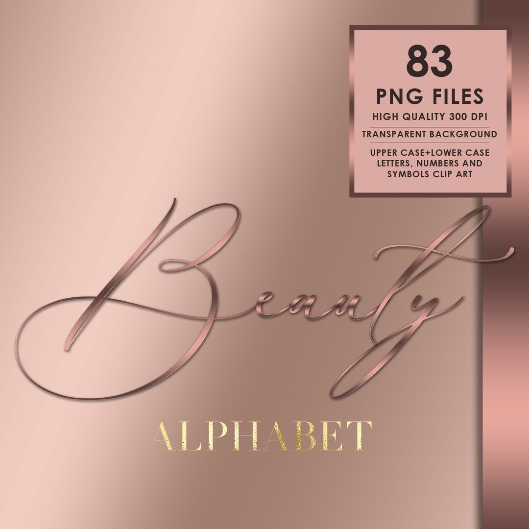 Rose Gold Alphabet PNG, Pink Foil Alphabet, Gold Letters, Script ...
