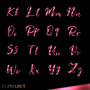 Pink Alphabet Png Clip Art, Script Alphabet PNG, Glitter Pink Letters ...
