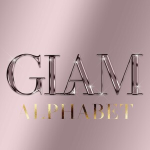 Rose Gold Chrome Alphabet PNG Clip Art, Gold Chrome Letters Png, Glam ...