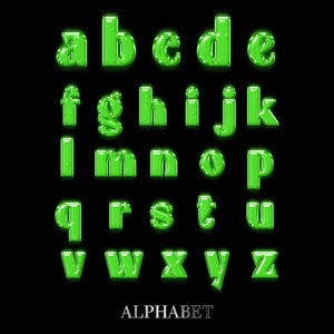 Green Alphabet Png Clip Art, Green Foil Alphabet Png, Glitter Chrome ...