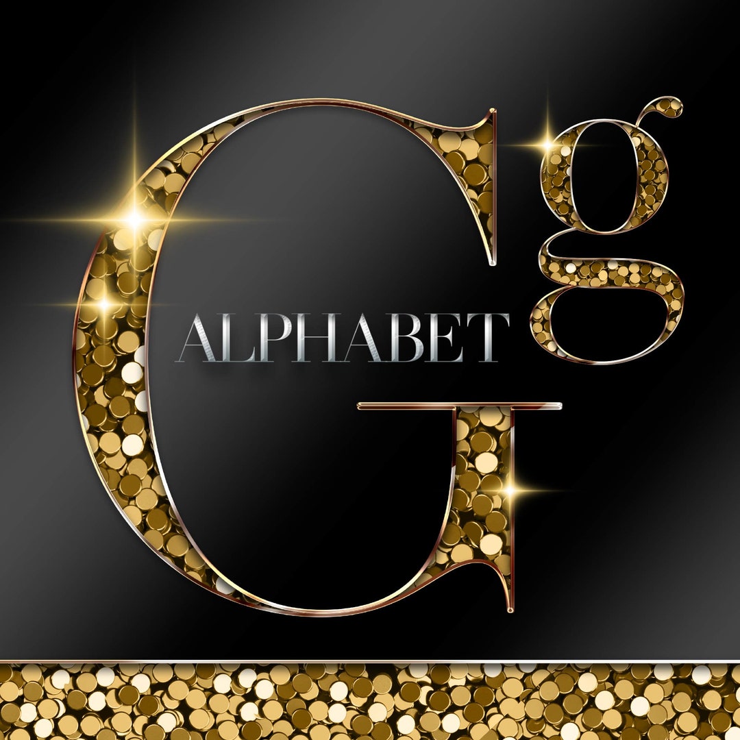 Glitter Gold Alphabet Clip Art, Luxury Letters, Glam Alphabet PNG, Gold ...
