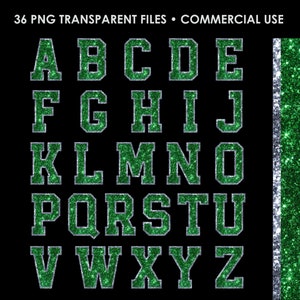 Glitter Sport Alphabet Png Clip Art, Green Glitter Letters Png ...