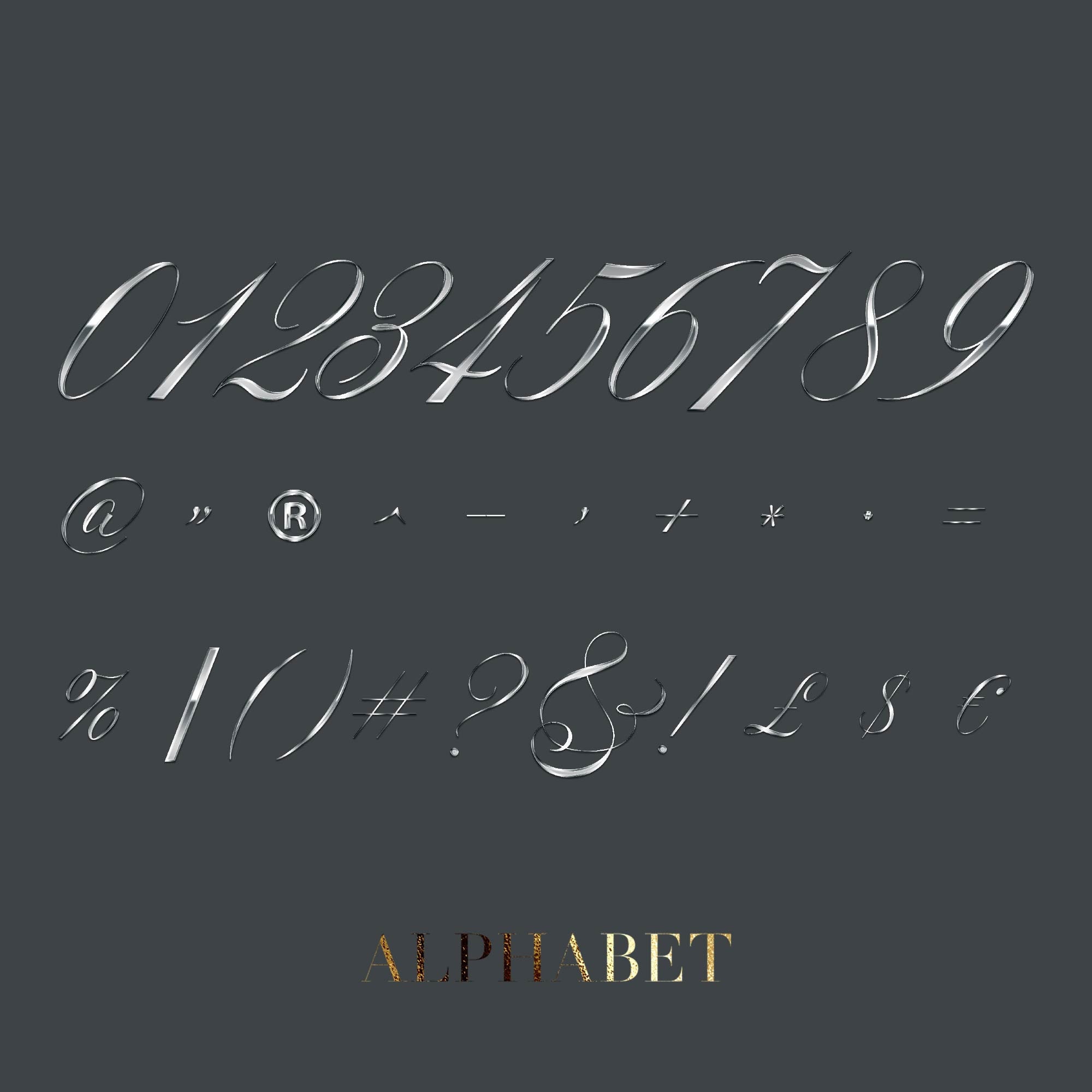 Silver Alphabet PNG, Silver Chrome Alphabet Clipart, Glitter, Script ...