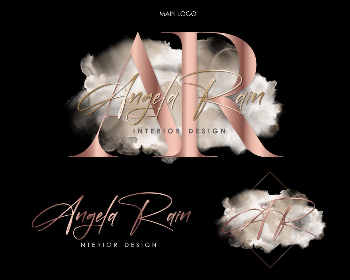 Rose Gold Logo Premade Logo Design Beauty Logo Text Logo - Etsy