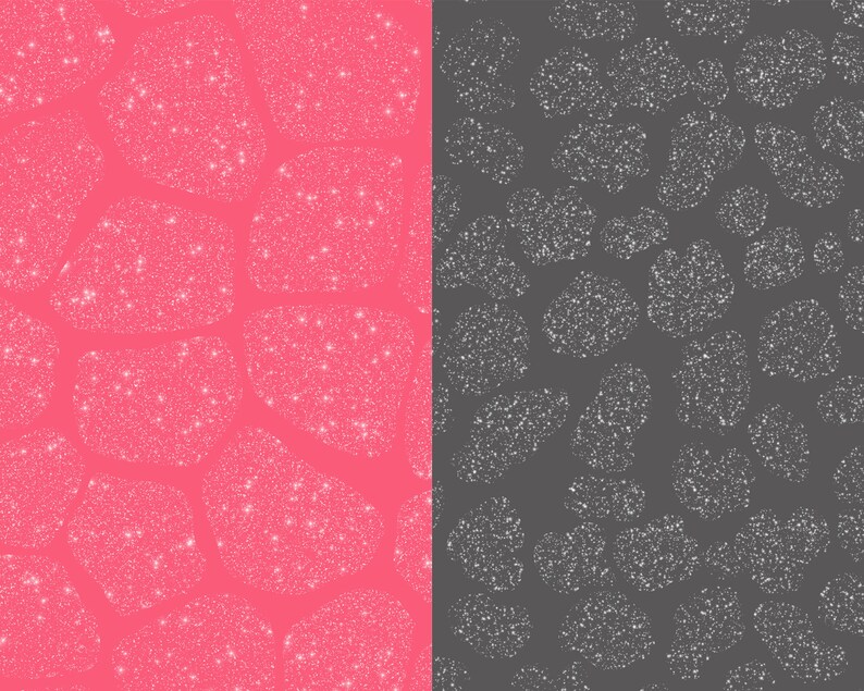 Glam Digital Paper Hot Pink and Gray 12x12 With Stars Animal - Etsy