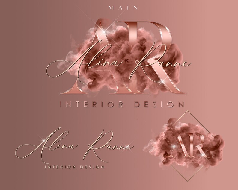 Rosegold Logo Beauty Logo Glam Logo Smoke Watercolour Logo - Etsy