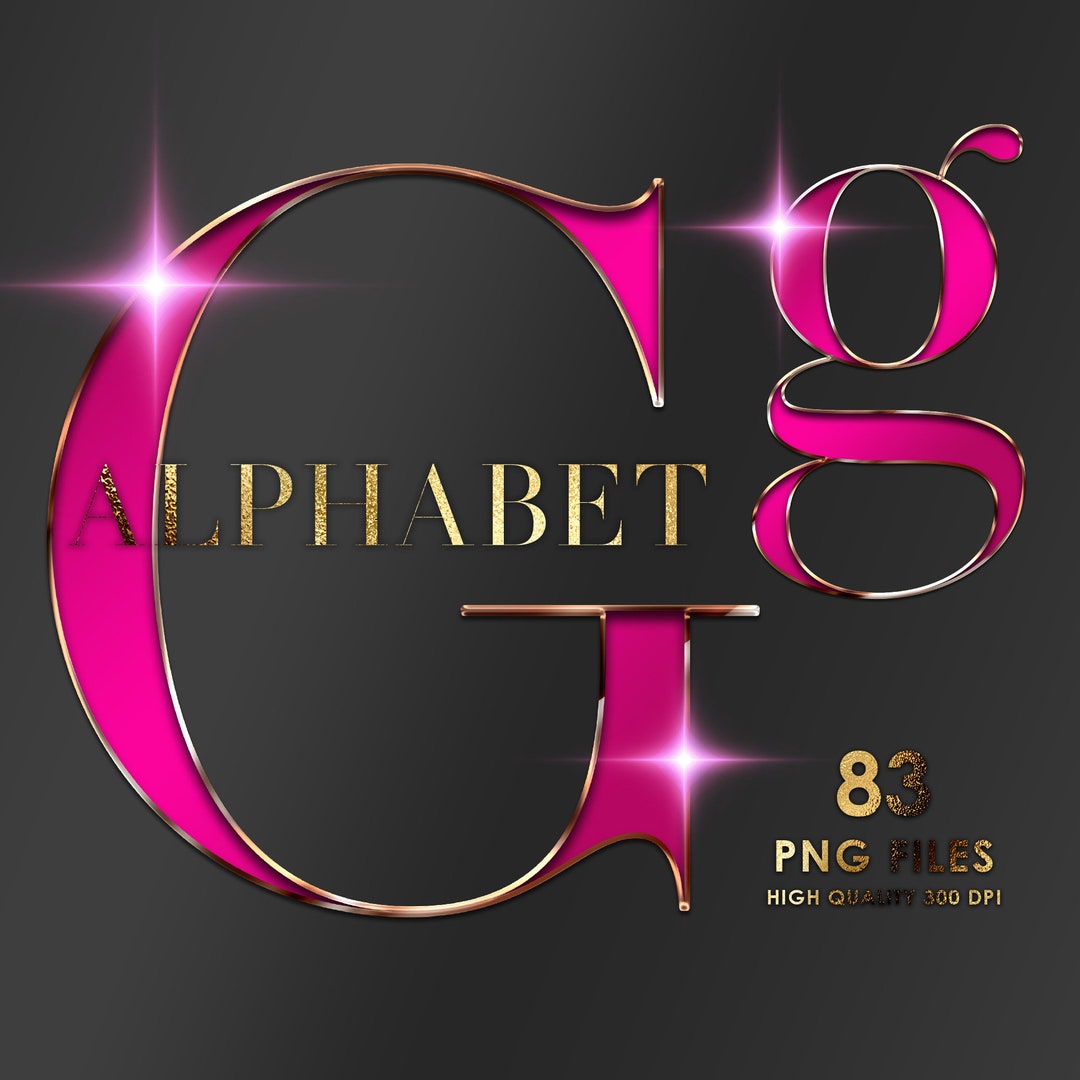 Hot Pink Chrome Alphabet PNG Clip Art, Hot Pink Letters, Chrome Letters ...