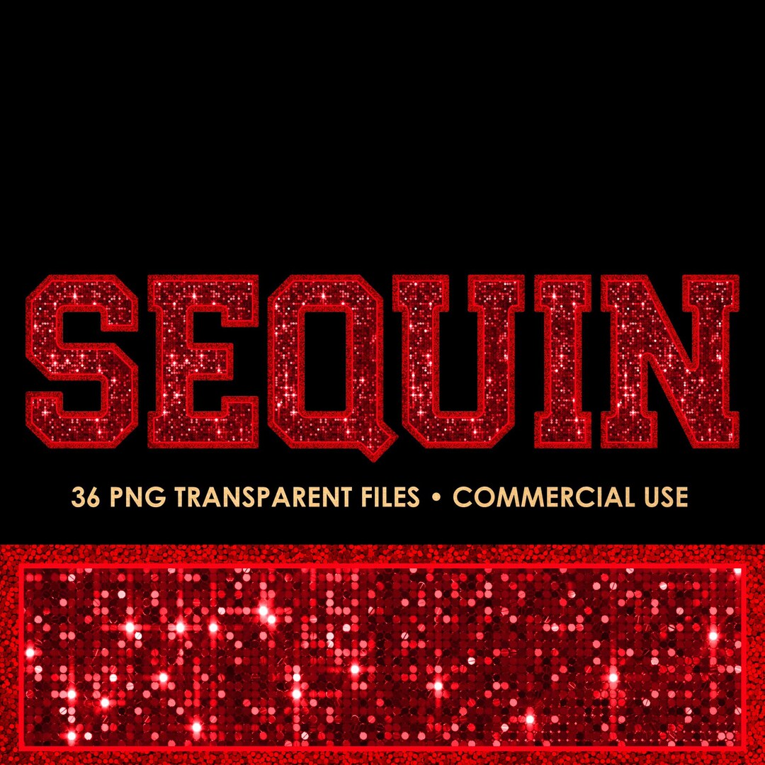 Red Sequin Varsity Alphabet Png Clip Art, Glitter Sport Alphabet ...