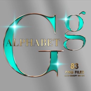 Turquoise Chrome Alphabet PNG Clip Art, Glitter Alphabet Png, Teal ...