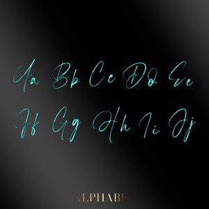 Teal Alphabet Png Clip Art, Turquoise Alphabet, Blue Chrome Letters Png ...