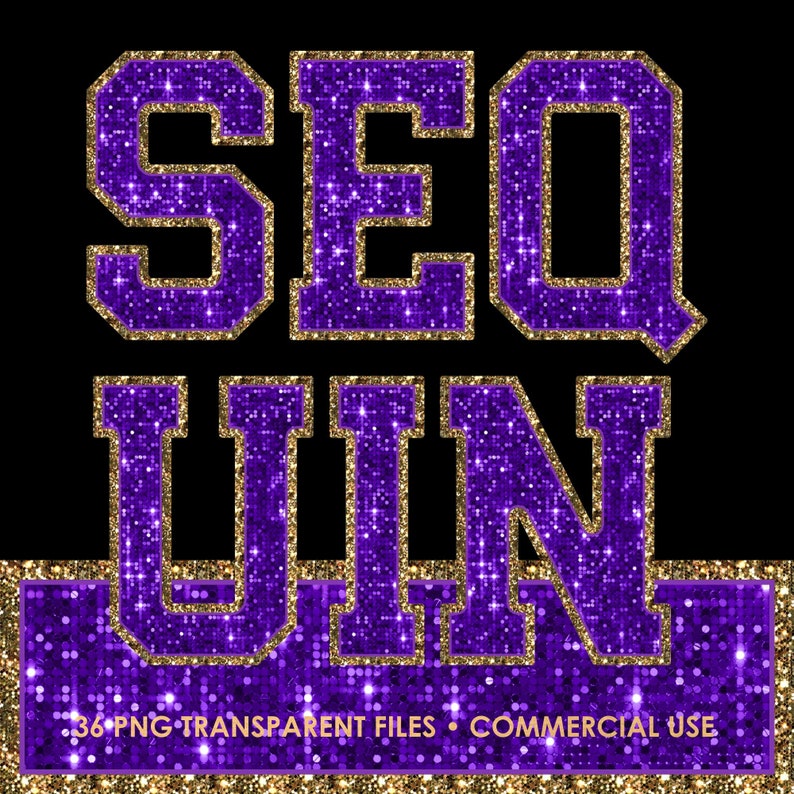 Purple Sequin Varsity Alphabet Png Clip Art, Glitter Sport Alphabet ...