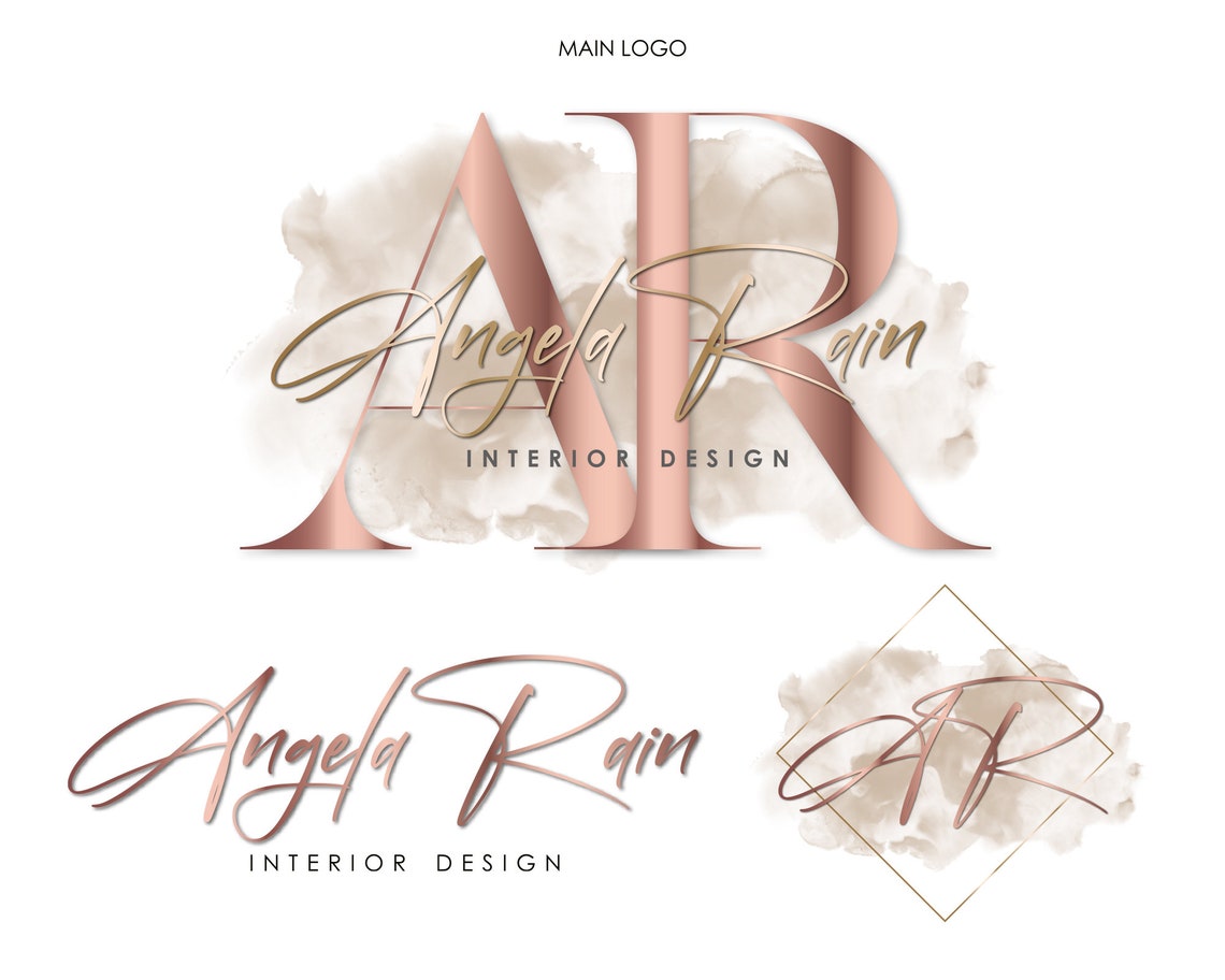 Rose Gold Logo Premade Logo Design Beauty Logo Text Logo - Etsy