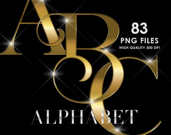 Gold Chrome Letters, A-z 26 Gold Chrome Alphabet, 10 Gold Numbers, PNG ...