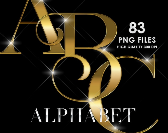 Gold Alphabet, Gold Letters, PNG, Luxury Letters, Metallic Letters ...