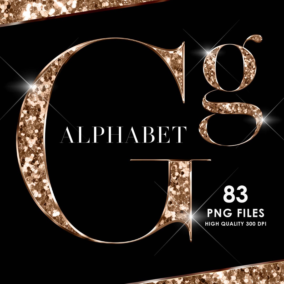 Glitter Gold Alphabet Clip Art, Luxury Letters, Glam Alphabet PNG, Gold ...