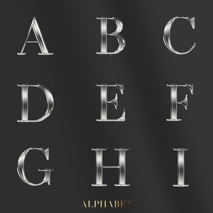 Liquid Silver Chrome Alphabet PNG Clip Art, Silver Letters Png, Luxury ...