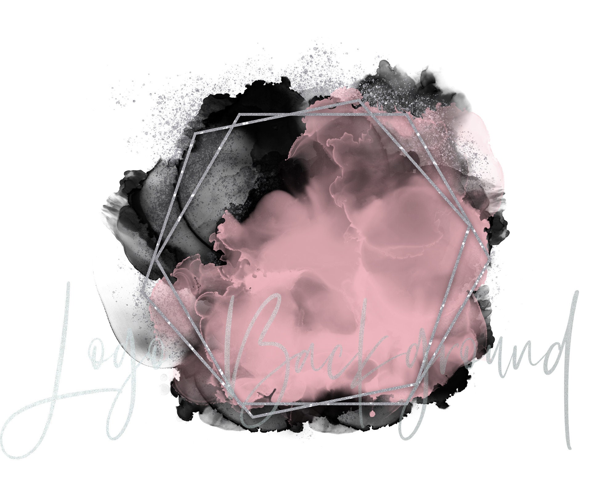 Logo Background Png Pink Brush Stroke Png Pink Frame - Etsy