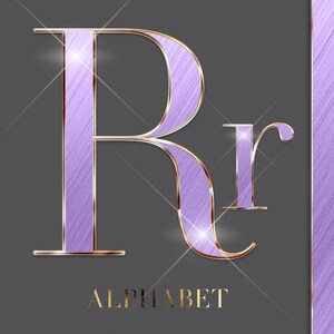 Purple and Gold Alphabet PNG, Purple Letters Png, Chrome Alphabet ...