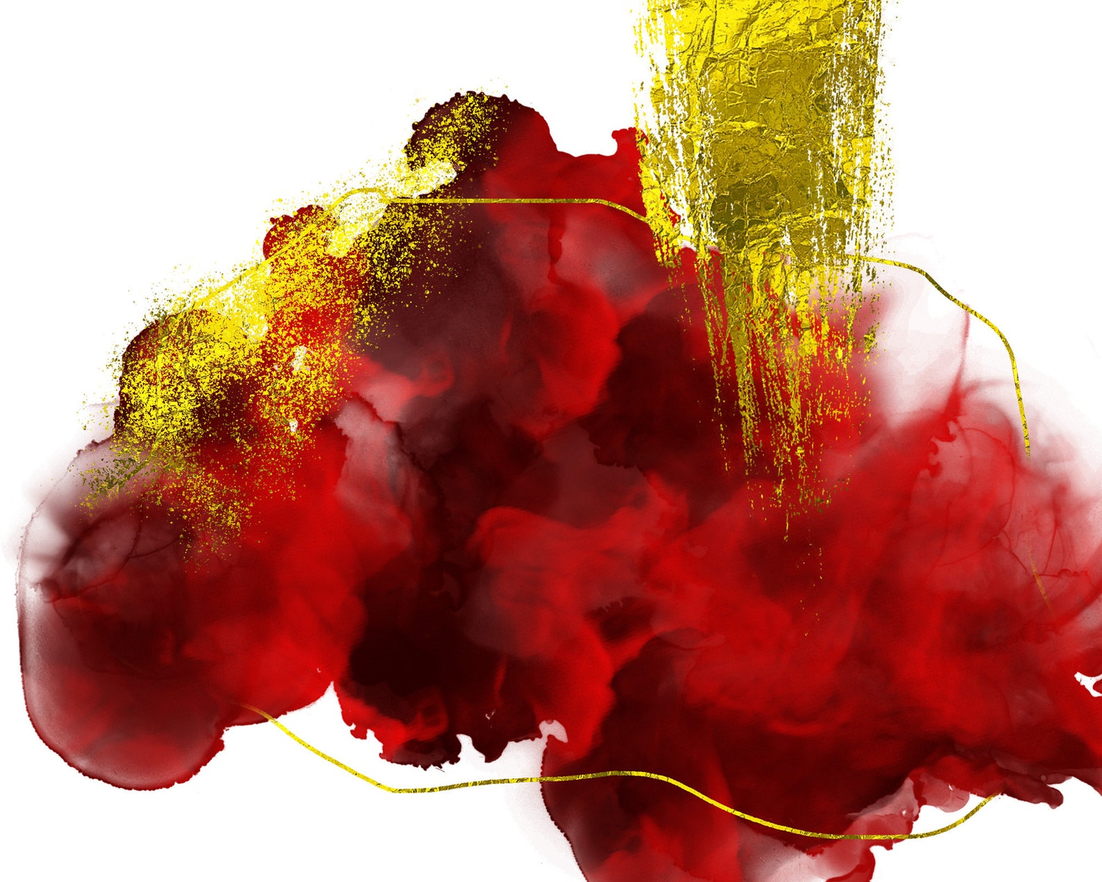 Red and Gold Smoke Watercolor Design Clipart Logo Background - Etsy