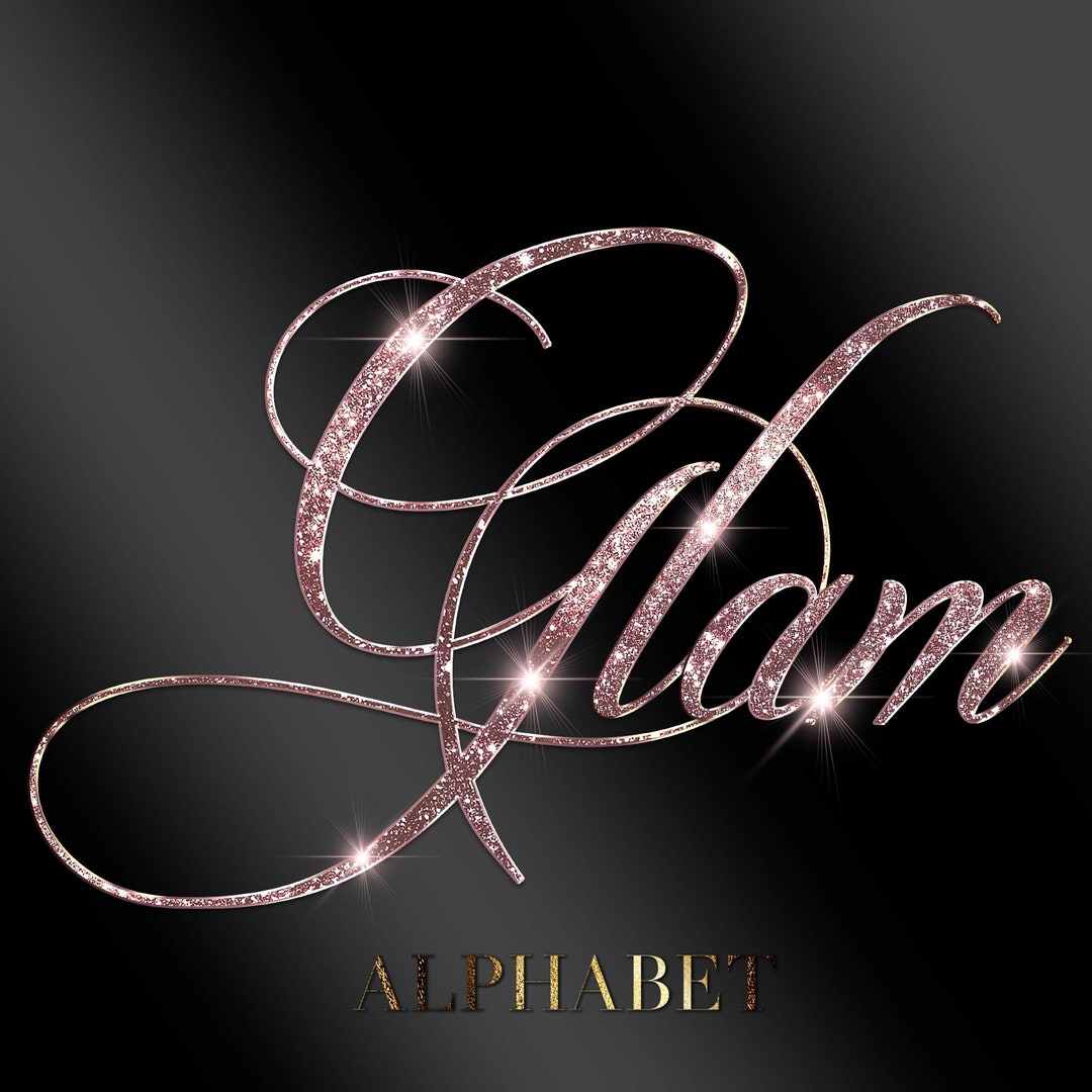 Glitter Pink Alphabet Clip Art, Chrome Alphabet PNG, Pink Foil Letters ...