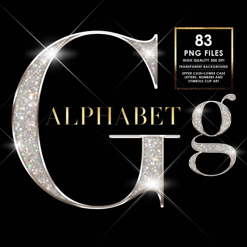 Gold Diamond Alphabet PNG Clip Art, Gold Chrome Alphabet, Glitter ...