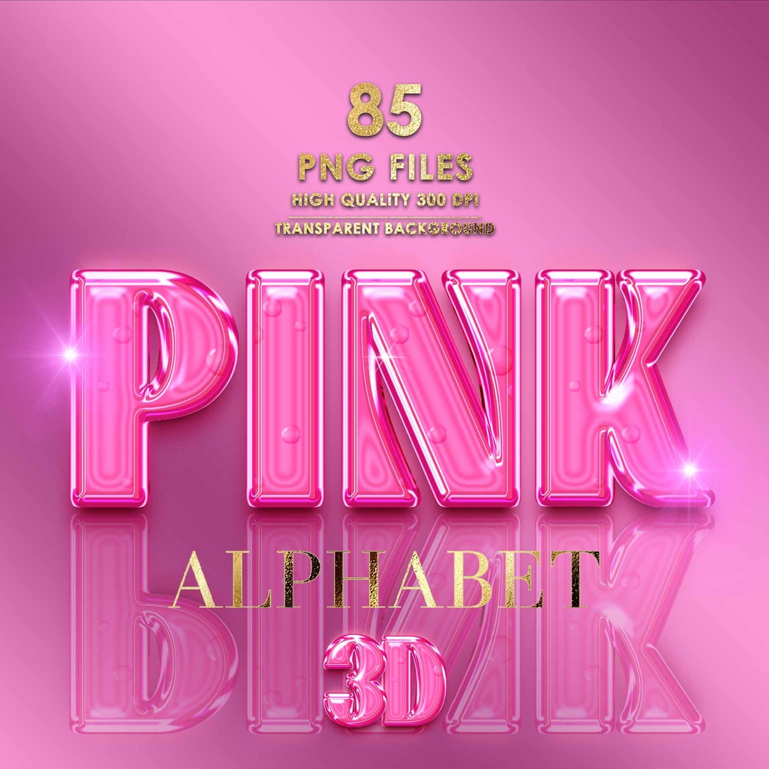 Pink Foil Alphabet Png Clip Art, Glitter Chrome Letters, Pink Foil ...