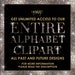 ENTIRE ALPHABET Clipart COLLECTION - All Past and Future Letters ...