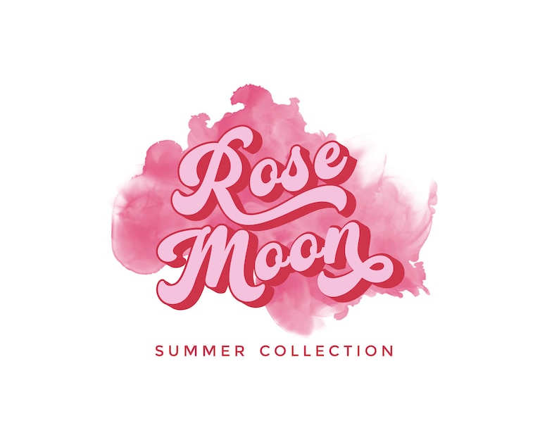 Pink Retro Logo Premade Logo Design Beauty Logo Boho Logo | Etsy