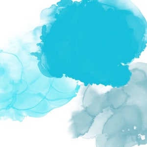 Turquoise Watercolor Clipart, Teal Alcohol Ink Png, Watercolour Circles ...