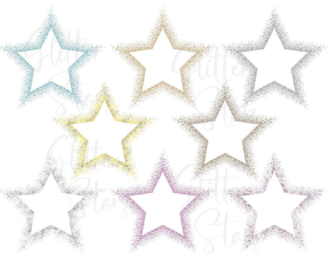Gold Foil Stars Clipart Silver Gold Glitter Stars Png Stars - Etsy