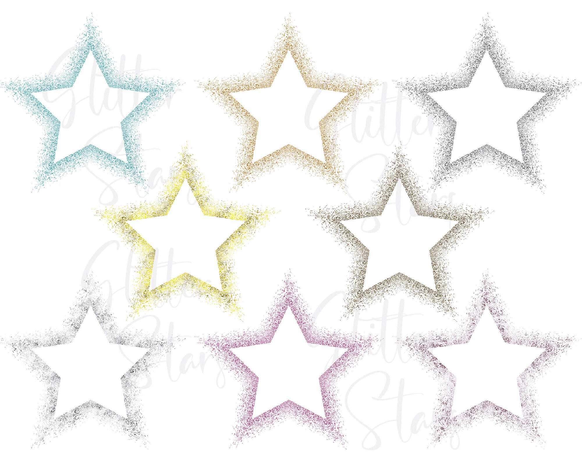 Gold foil stars clipart Silver Gold Glitter stars png Stars | Etsy