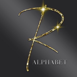 Glitter Gold Alphabet Clipart, Gold Letters PNG, Metallic Letters ...