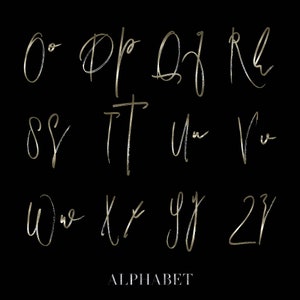 Gold Chrome Alphabet Png Clipart, Brush Letters Png, Gold Script ...