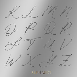 Silver Alphabet PNG, Silver Chrome Alphabet Clipart, Script Metallic ...